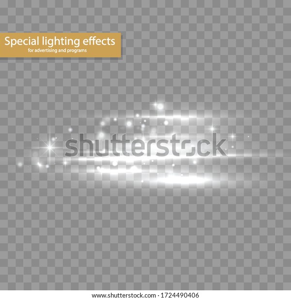 Glow White Line On Transparent Background Stock Vector (Royalty Free ...