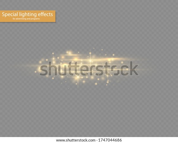 Glow Yellow Line On Transparent Background Stock Vector (Royalty Free ...