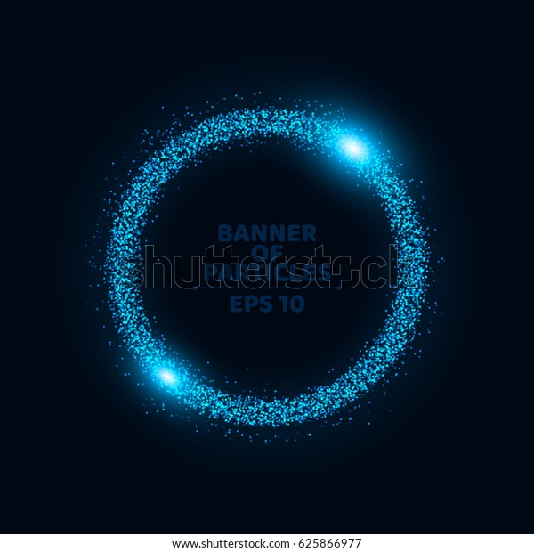 Glowing Banner Small Round Particles On Stock Vector (Royalty Free ...