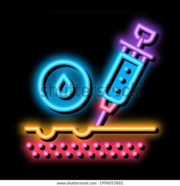 Glowing Bright Icon Subcutaneous Injection Rejuvenation Stock Vector ...
