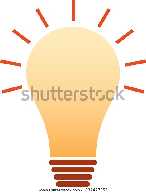 Glowing Bulb Icon Colours Stock Vector (Royalty Free) 1832427553 ...
