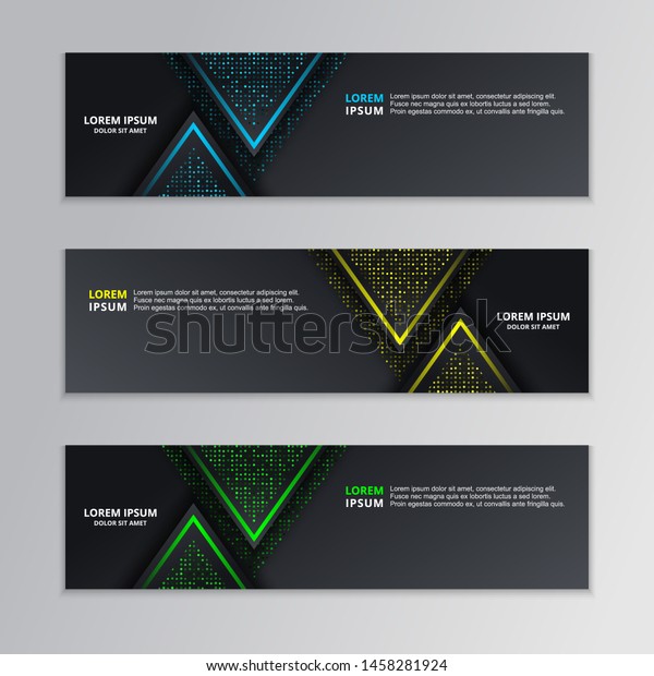 Glowing Dark Techno Banner Template Modern Stock Vector (Royalty Free ...
