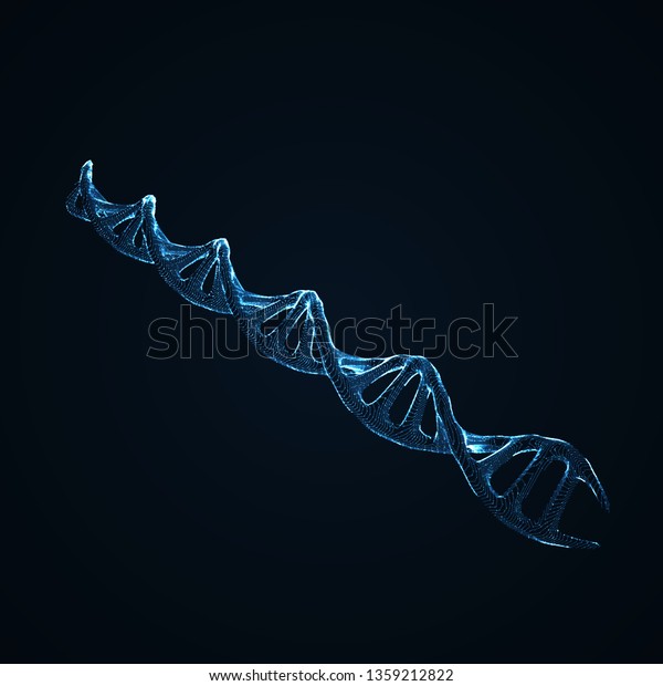 Glowing Dna Helix Sequencing Vector Background Stock Vector (Royalty ...