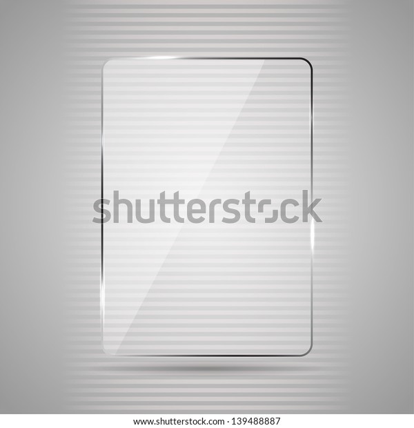 Glowing Glass Panel On Gray Background Stock Vector (Royalty Free ...