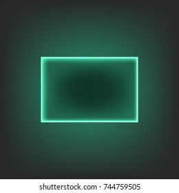 Glowing Green Neon Square On Dark Stock Vector (Royalty Free) 744759505 ...