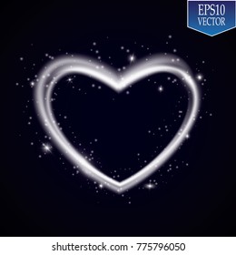 Glowing Heart Transparent Background Stock Vector (Royalty Free ...
