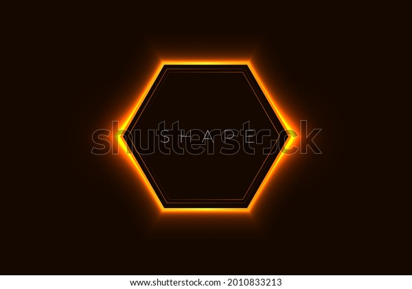 Glowing Hexagon On Black Background Stock Vector (Royalty Free ...
