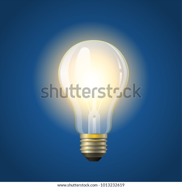 Glowing Incandescent Bulb Modern Vector Realistic Stock Vector (Royalty ...