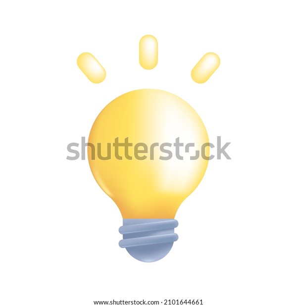 Glowing Light Bulb Icon Yellow Light Stock Vector (Royalty Free ...