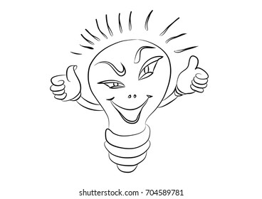 Glowing Light Bulb Smile Vector Illustration Stock Vector (Royalty Free ...