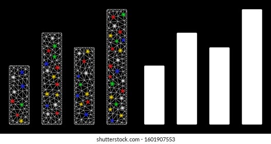 Glowing Mesh Bar Graph Icon Glow Stock Vector (Royalty Free) 1601907553