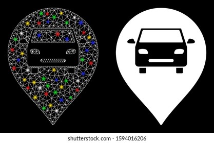 Glowing Mesh Car Map Marker Icon 스톡 벡터(로열티 프리) 1594016206 | Shutterstock