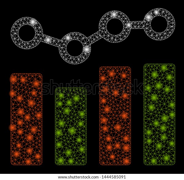 Glowing Mesh Chart Trend Glare Effect Stock Vector (Royalty Free ...