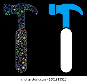 Glowing Mesh Claw Hammer Icon Lightspot Stock Vector (Royalty Free ...