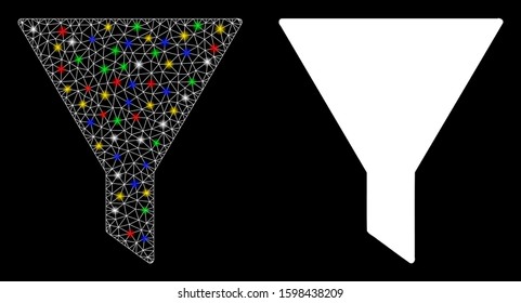 Glowing Mesh Filter Icon Glitter Effect Stock Vector (Royalty Free ...