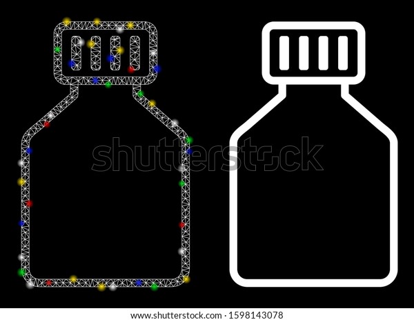 Glowing Mesh Phial Icon Glow Effect Stock Vector (Royalty Free ...