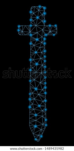 Glowing Mesh Symbolic Sword Sparkle Effect Stock Vector (Royalty Free ...