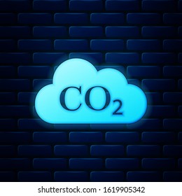Glowing Neon Co2 Emissions Cloud Icon Stock Vector (Royalty Free ...