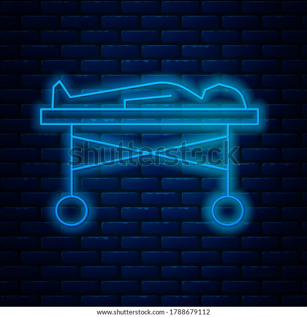 Glowing Neon Line Dead Body Morgue Stock Vector (Royalty Free ...