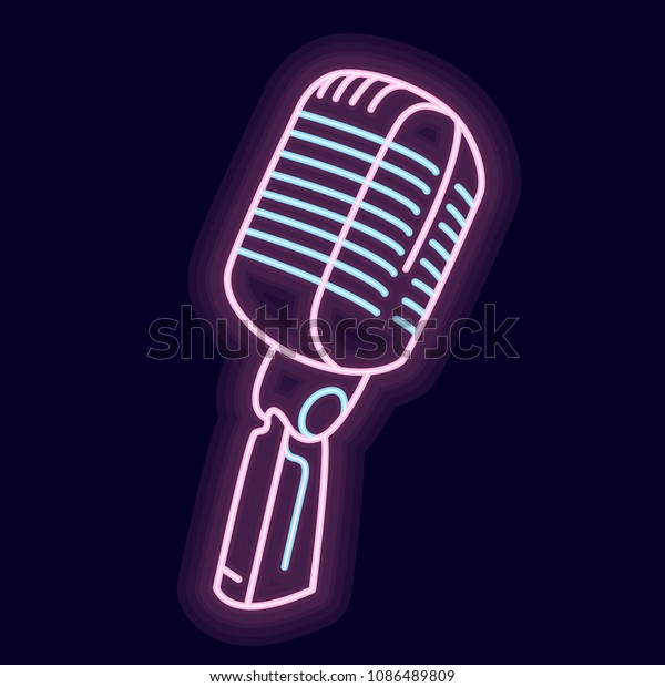 3.040 Neon mic Gambar, Foto Stok & Vektor | Shutterstock