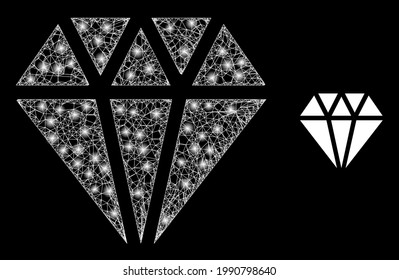 Glowing Network Adamant Crystal Lightspots Wire Stock Vector (Royalty ...