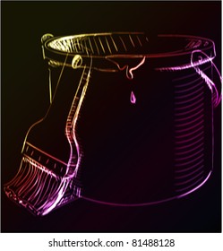 Glowing Paint Brush Sketch Icon Stock Vector (Royalty Free) 81488128 ...