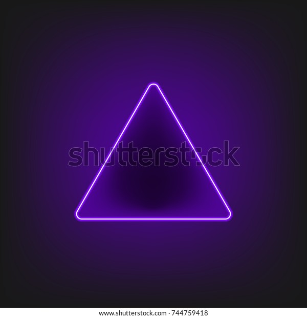 Glowing Purple Neon Rounded Triangle On Stock Vector (Royalty Free ...