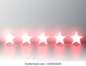Glowing Red 3d Star Rating Vector Stock Vector (Royalty Free ...