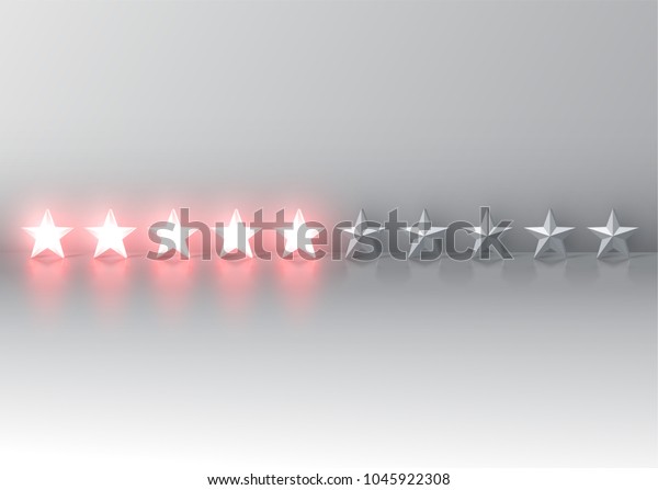 Glowing Red 3d Star Rating Vector Stock Vector (Royalty Free ...