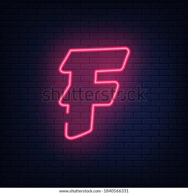Glowing Red Neon Letters Realistic Bright Stock Vector (Royalty Free ...