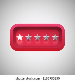Glowing Red Star Rating Realistic Shiny Stock Vector (Royalty Free ...
