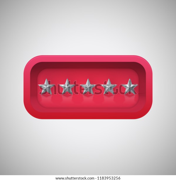 Glowing Red Star Rating Realistic Shiny Stock Vector (Royalty Free ...