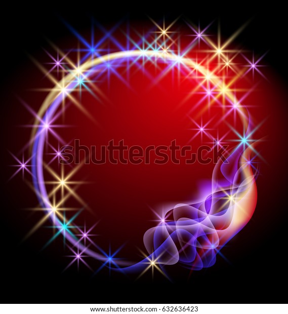 Glowing Round Frame Sparkle Stars Wane Stock Vector (Royalty Free ...