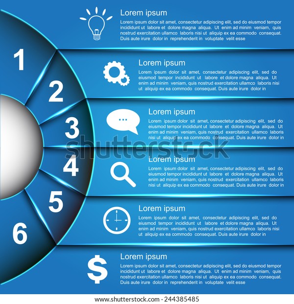 Glowing Semicircle Number Diagram Circle Design: vector de stock (libre ...