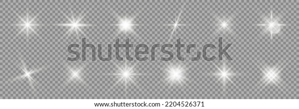 Glowing Star Light Effect Collection Light Stock Vector (Royalty Free ...