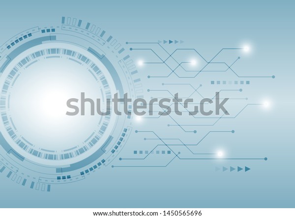 Glowing Technology Circle Circuit Board Abstract Stock Vector (Royalty ...