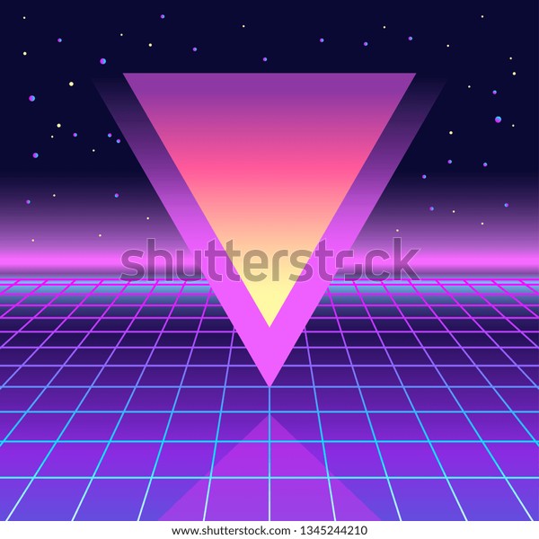 Glowing Triangle Retrowave Synthwave Rave Vapor Stock Vector (Royalty ...