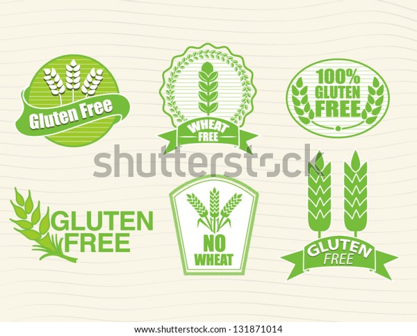 Gluten Free Wheat Free Labels Stock Vector (Royalty Free) 131871014