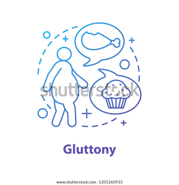 Gluttony Concept Icon Obesity Problem Idea Stock Vector (Royalty Free ...