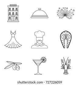 Gluttony Icons Set Outline Set 9 Stock Vector (Royalty Free) 727226059 ...