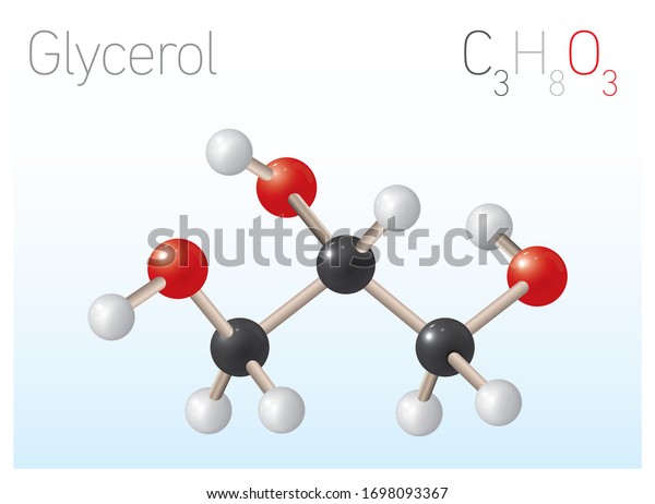 Glycerol C3h8o3 Structural Chemical Formula Molecule Stock Vector ...