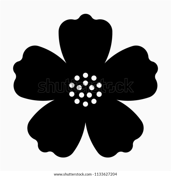 Glyph Hibiscus Flower Pixel Perfect Vector Stock Vector (Royalty Free ...