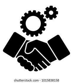 Glyph Icon Collaboration Handshake Stock Vector (Royalty Free ...