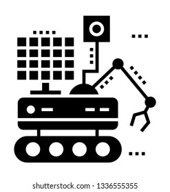 Glyph Icon Robot Rover Stock Vector (Royalty Free) 1336555355 ...