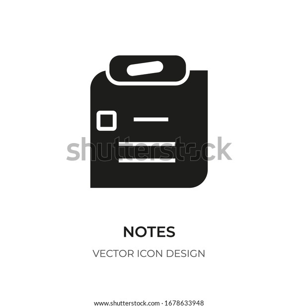 Glyph Sticky Note Icon Pictogram Silhouette Stock Vector (Royalty Free ...