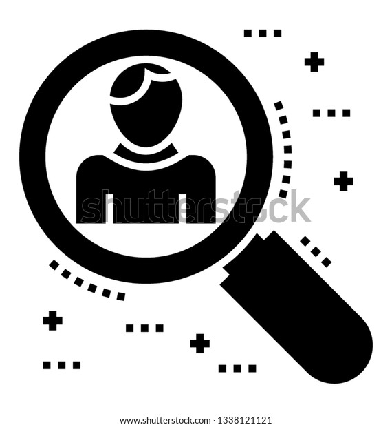 Glyph Vector Find Person Icon Stock Vector (Royalty Free) 1338121121 ...