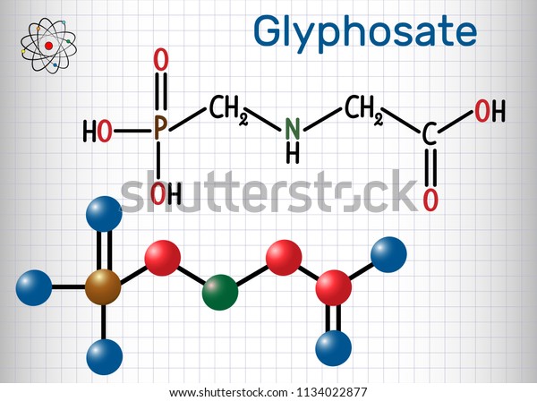 Glyphosate Molecule Broadspectrum Systemic Herbicide Sheet Stock Vector ...