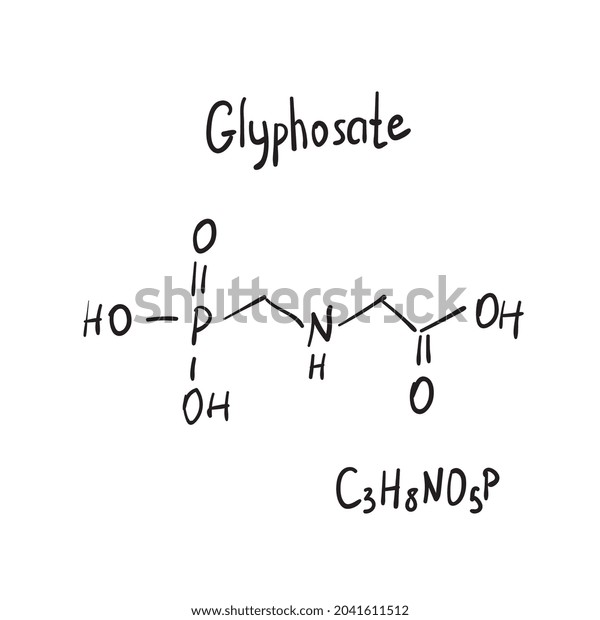 Glyphosate Molecule Formula Hand Drawn Imitation Stock Vector (Royalty ...