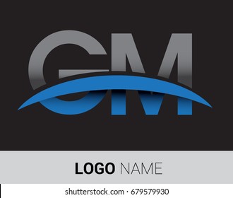 Gm Initial Logo Company Name Colored Stock Vector (Royalty Free ...