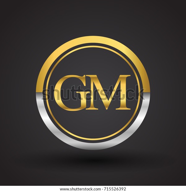 Gm Letter Logo Circle Gold Silver Stock Vector (Royalty Free) 715526392 ...